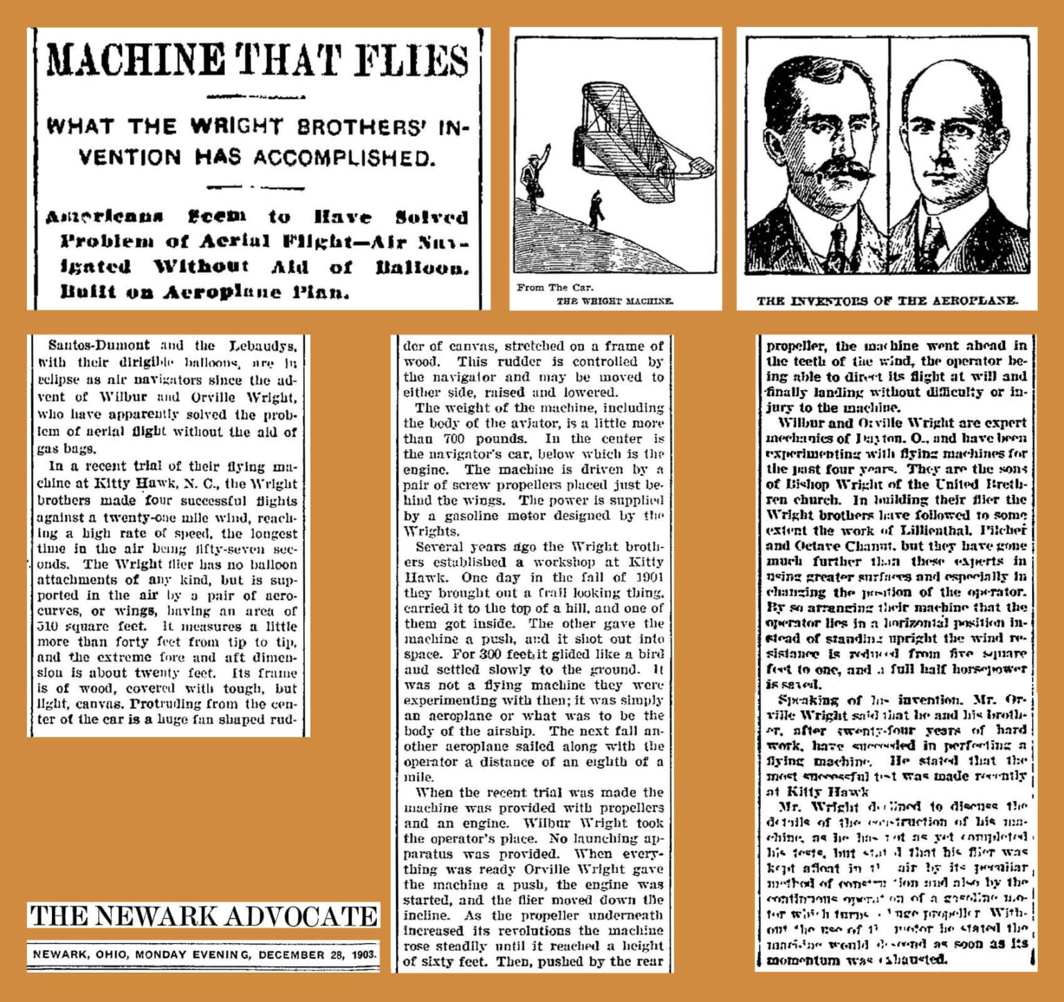 The Wright brothers, Orville Wright and Wilbur Wright, and their ...